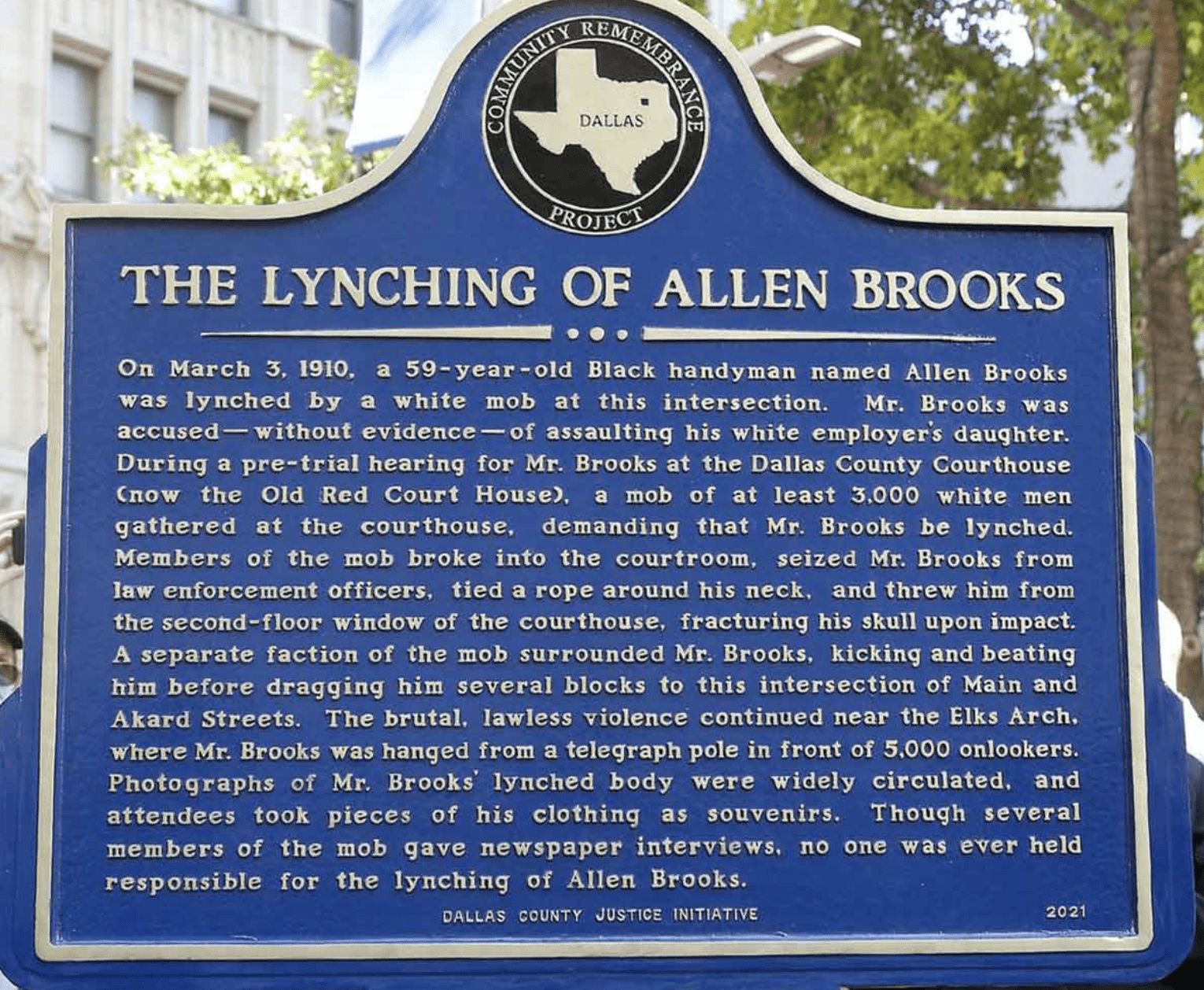 Texas Marker Commemorating Allen Brooks Lynching Vandalized